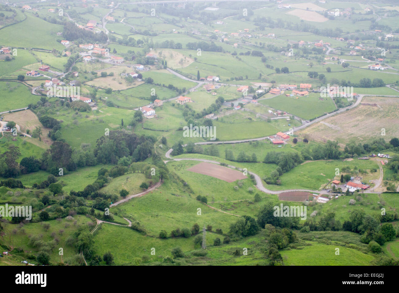 Aerial view from Pico del Sol, Gijón, Asturias, Spain Stock Photo - Alamy