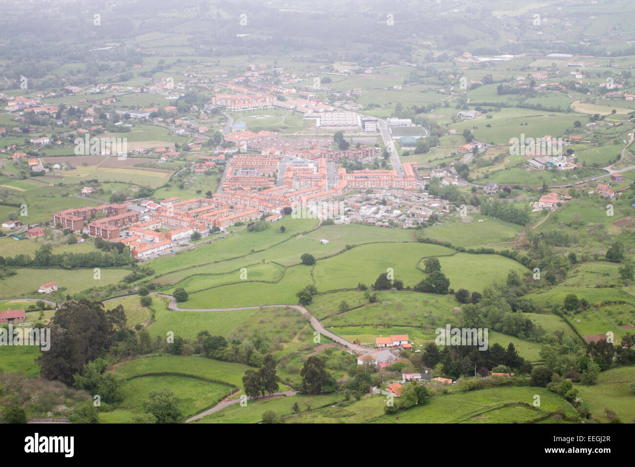 Aerial view from Pico del Sol, Gijón, Asturias, Spain Stock Photo - Alamy