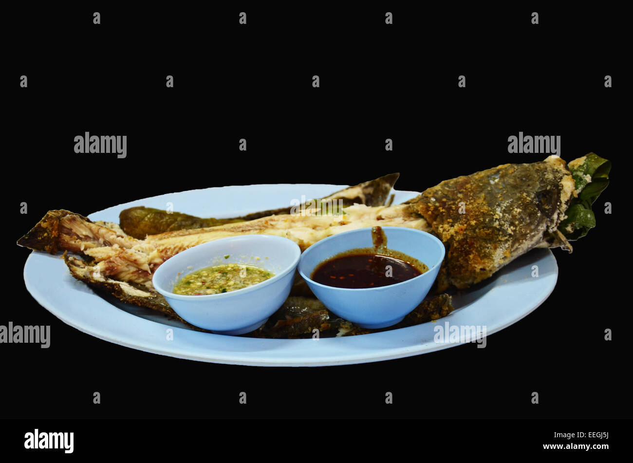 Snake-head fish grilled food thai style Stock Photo - Alamy