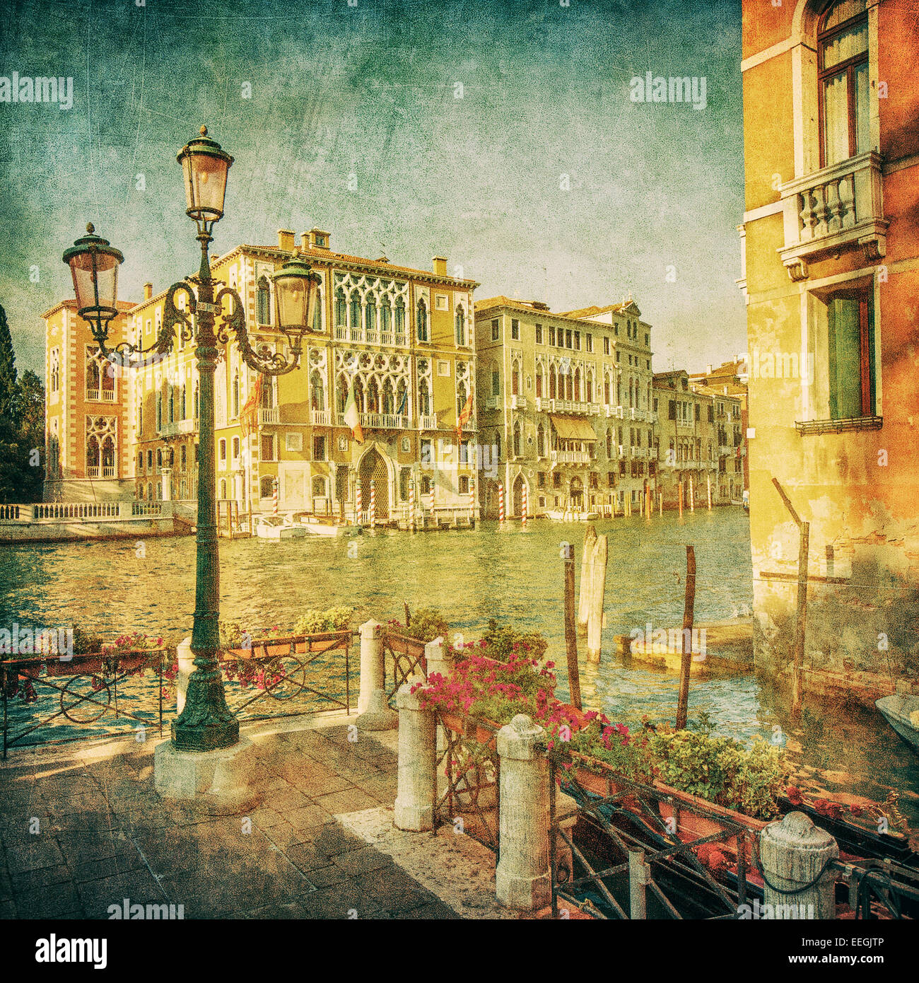 Vintage image of Grand Canal, Venice Stock Photo - Alamy