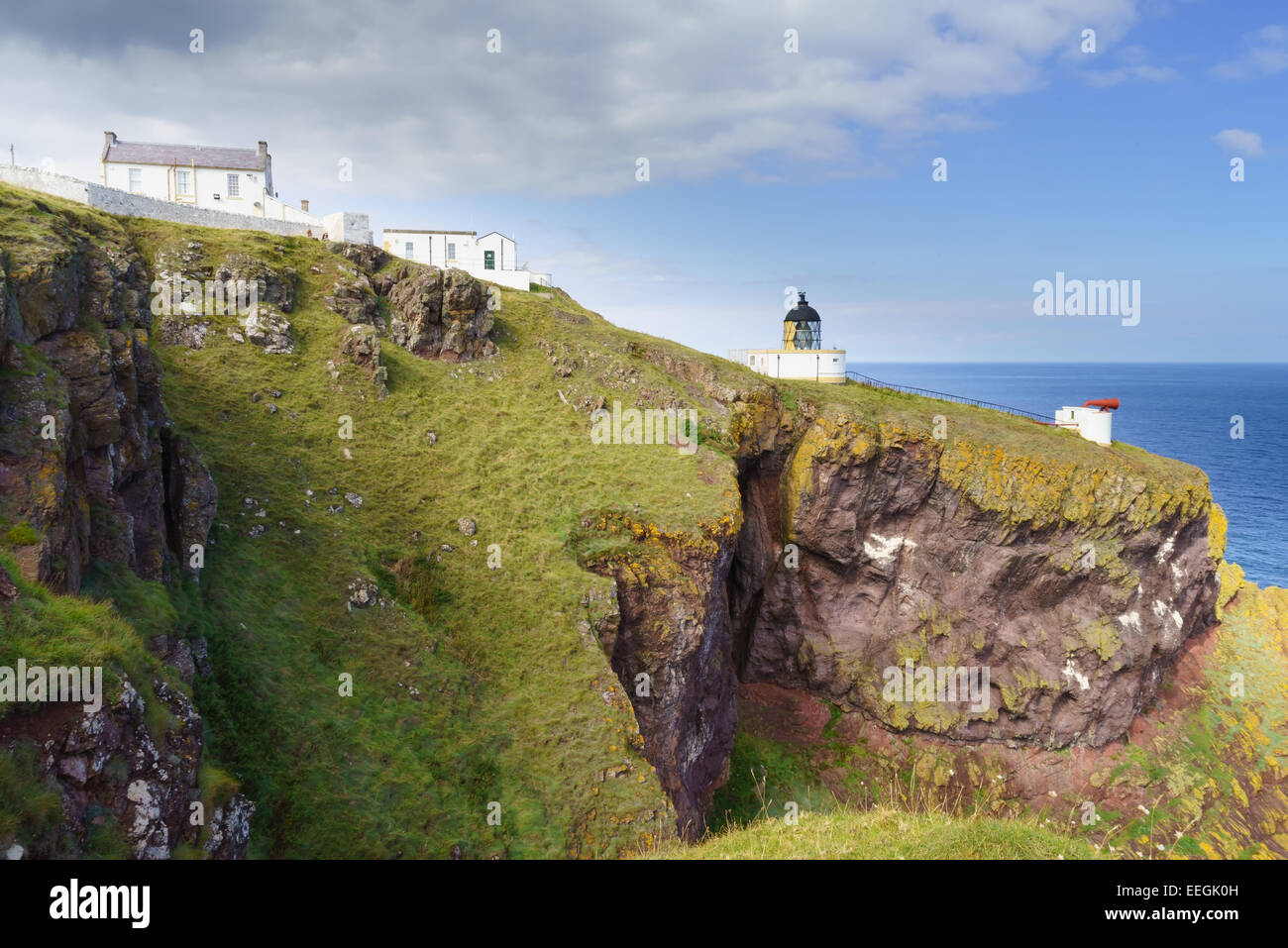 The lighthouse and foghorn on the cliffs at St Abb's Head, Scotland Stock Photo - Alamy