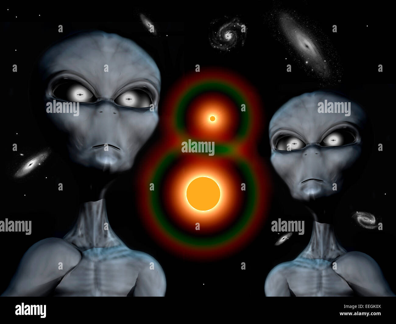 Grey Aliens From The Zeta Reticuli Star System Stock Photo - Alamy