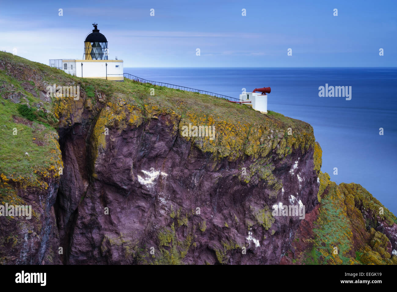 The lighthouse and foghorn on the cliffs at St Abb's Head, Scotland Stock Photo - Alamy