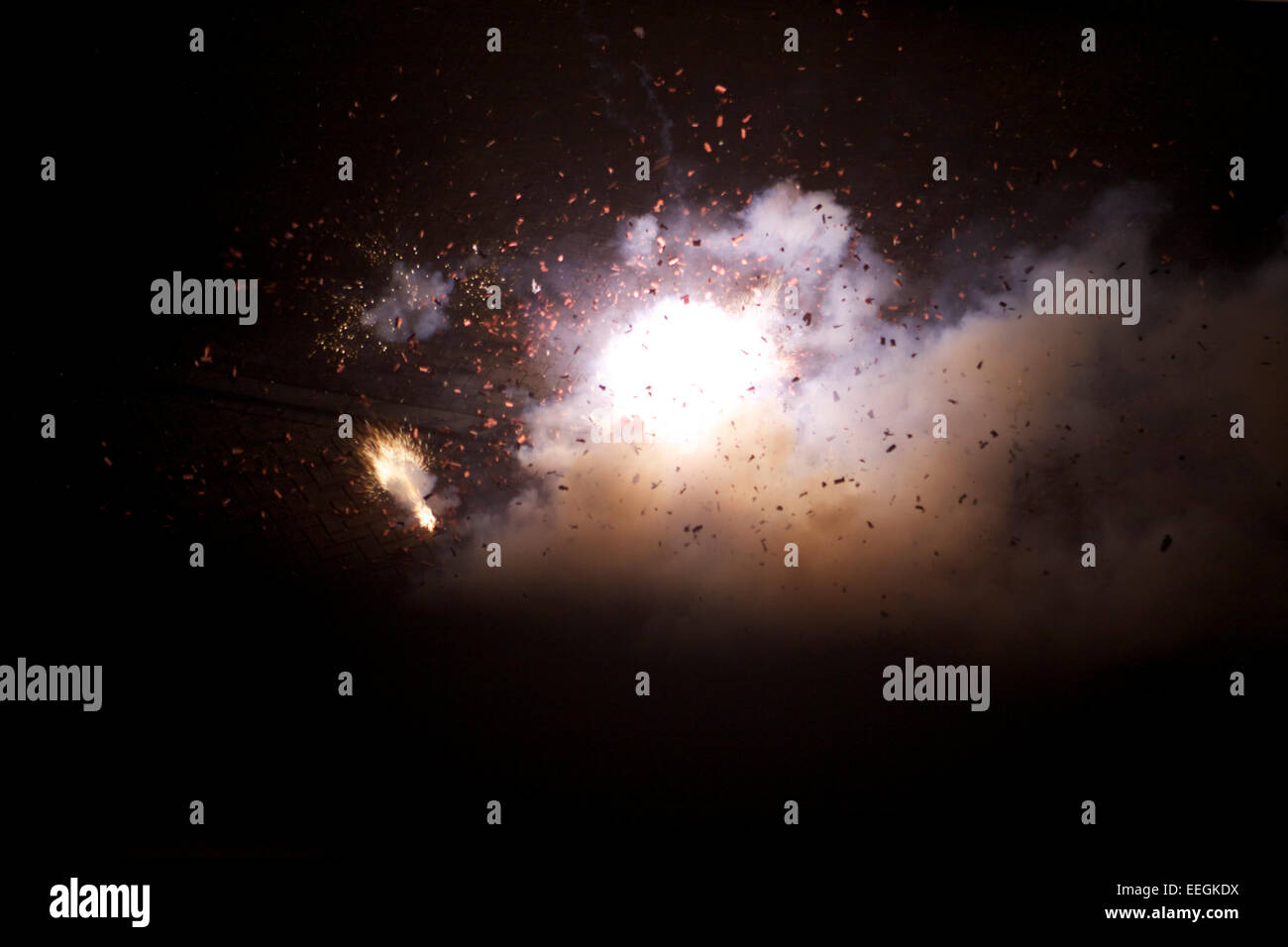 Exploding fire crackers Stock Photo - Alamy