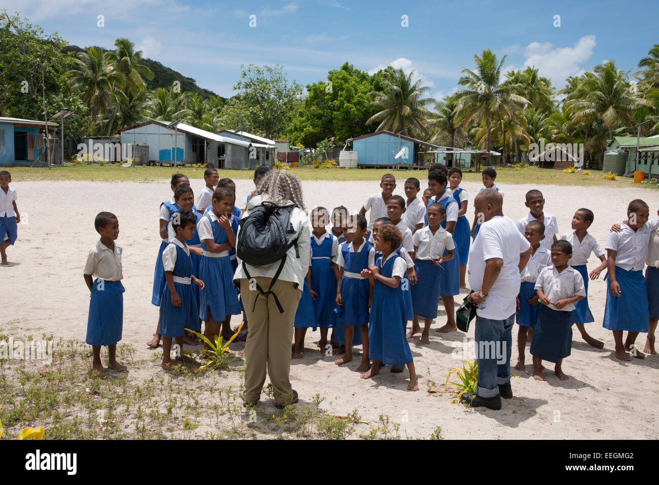 Fiji, Southern Lau Group, Island of Fulanga. Village of Fulanga primary ...