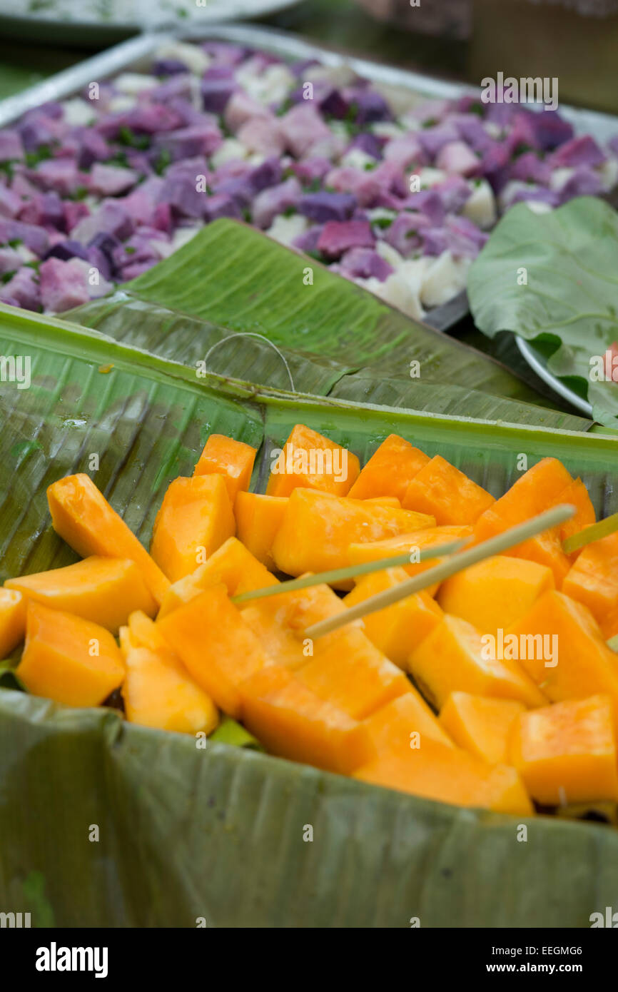 Republic of Vanuatu, Torres Islands, Loh Island. Local traditional food ...