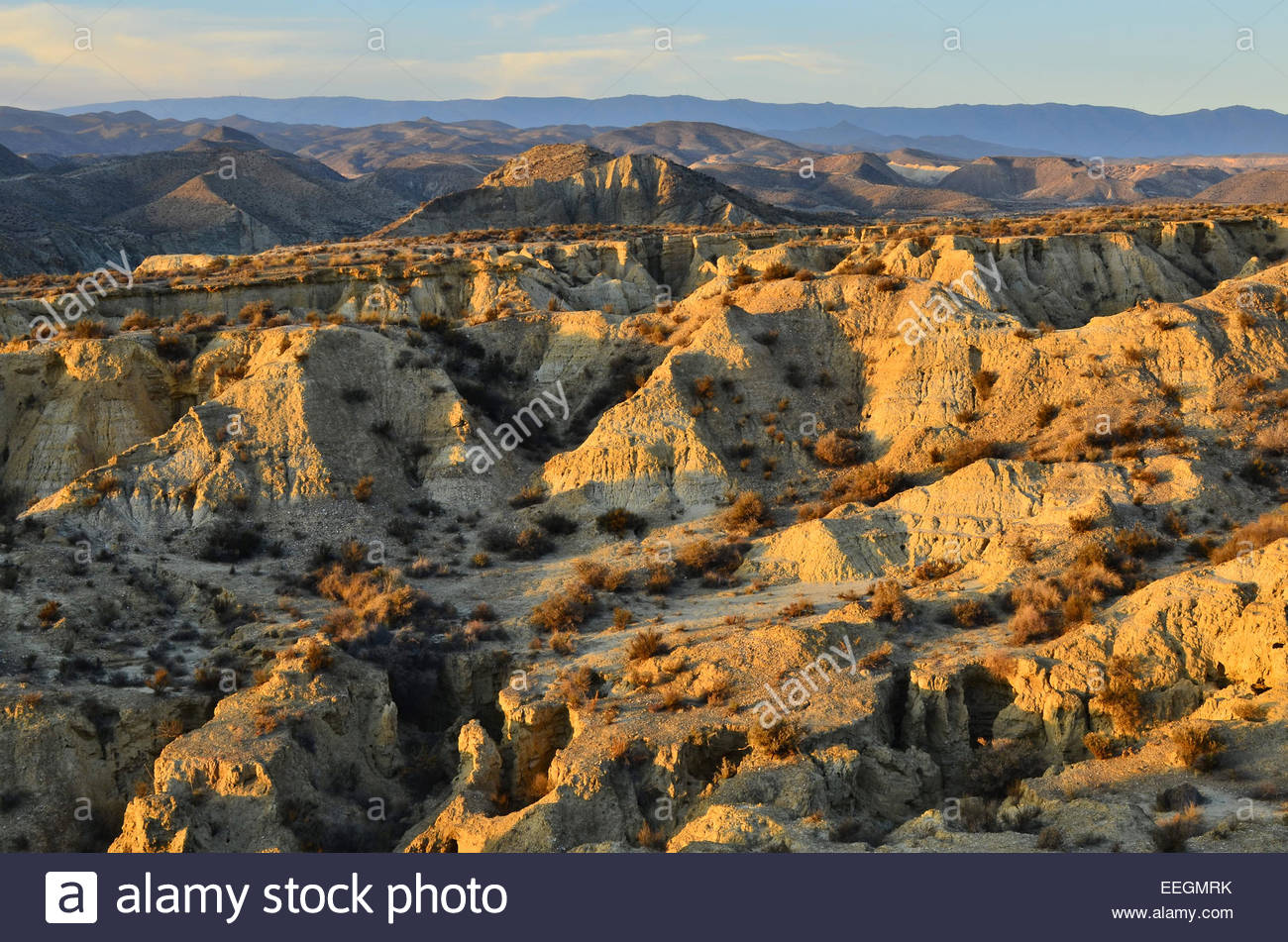 Badlands of Tabernas Desert Almeria Andalusia Southeastern Spain Stock ...