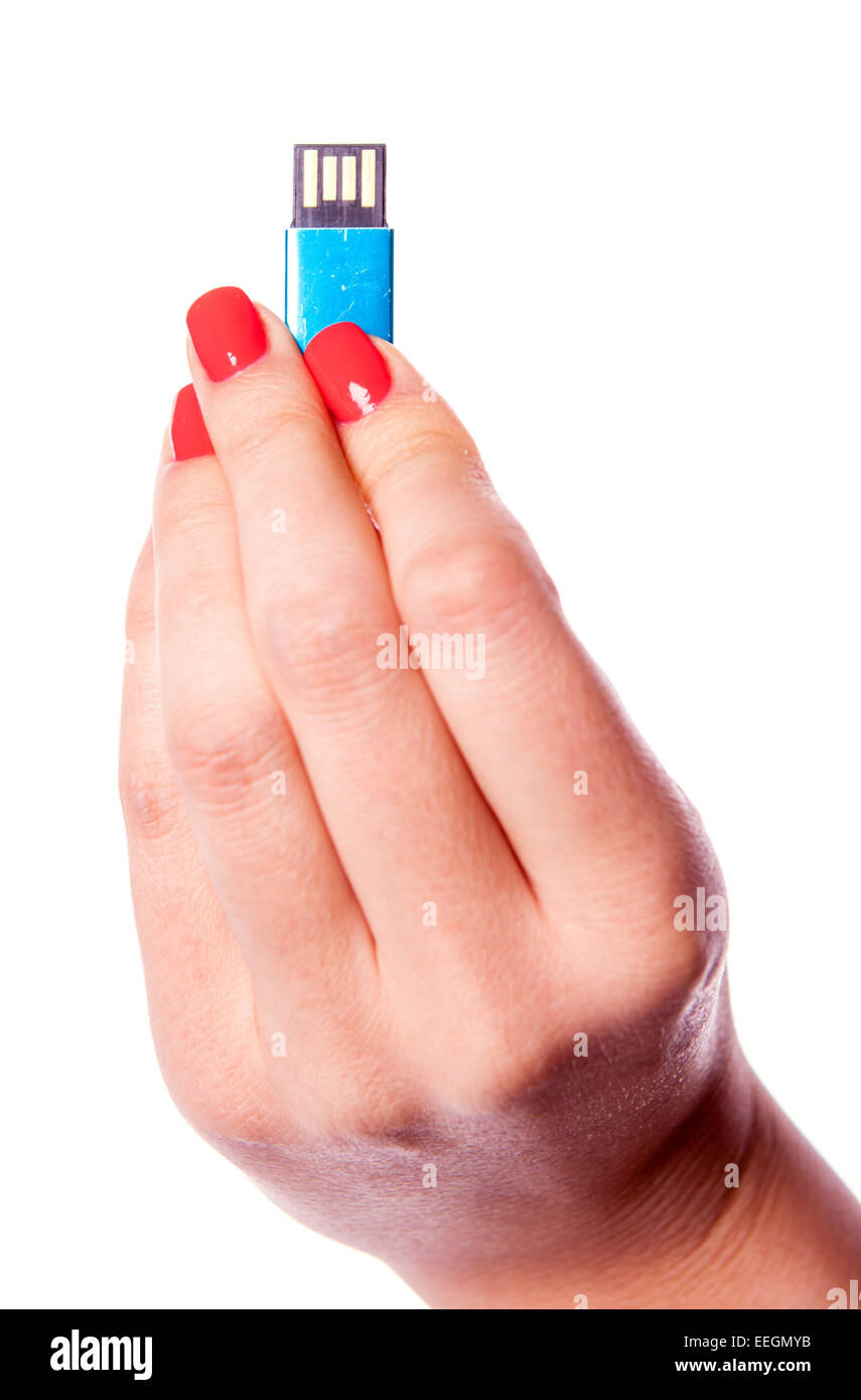 Female hand connect two usb hi-res stock photography and images - Alamy