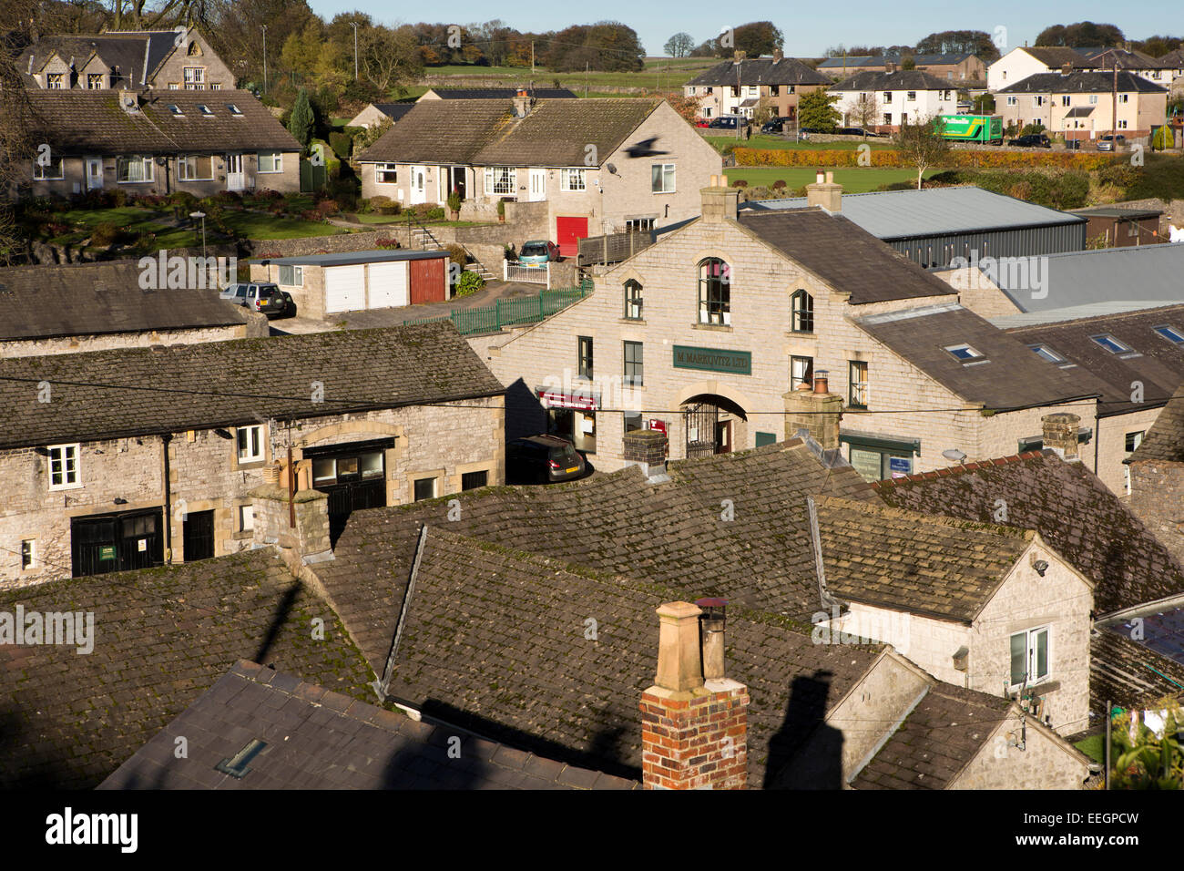 UK, Derbyshire, Tideswell, village skyline Stock Photo - Alamy