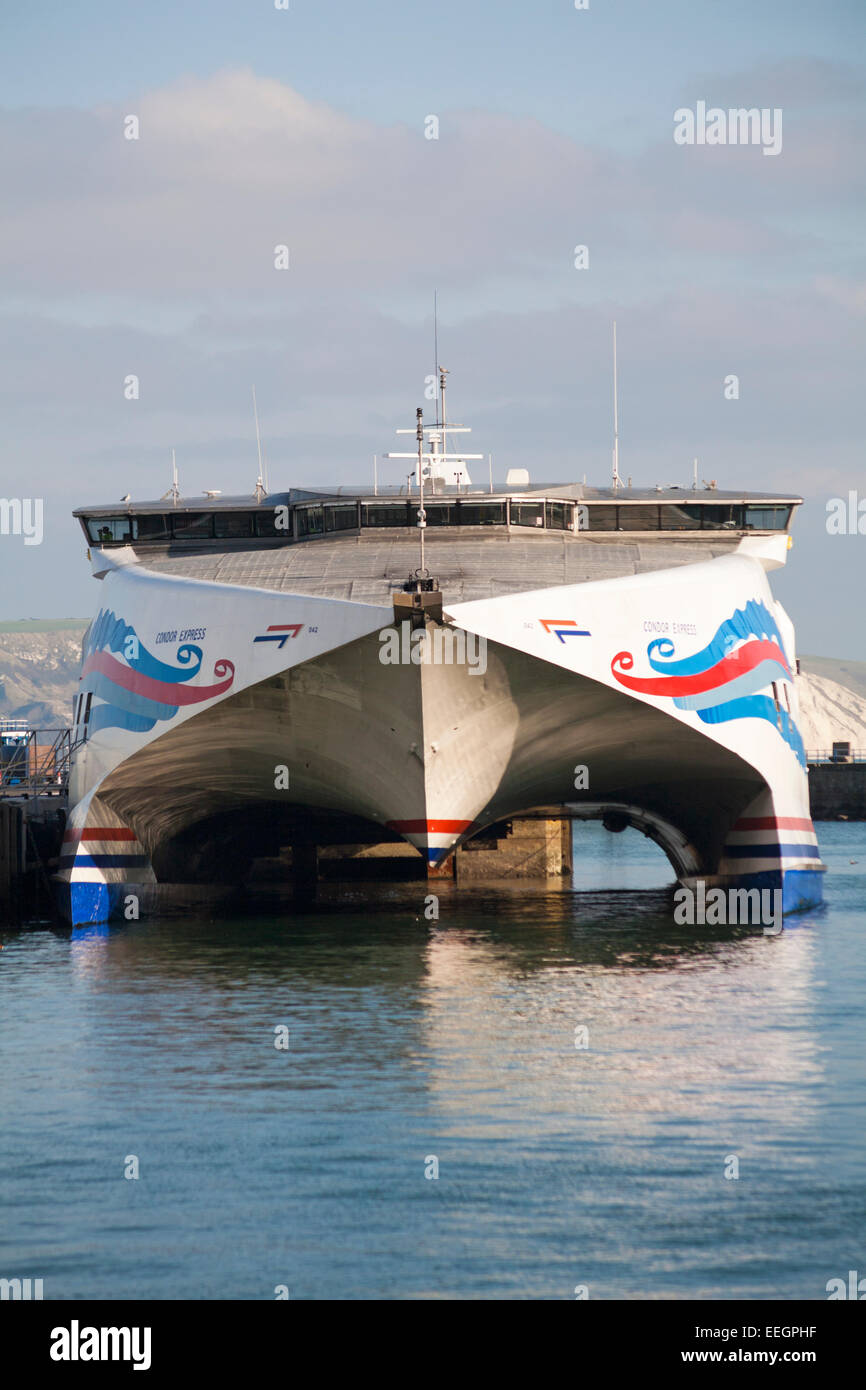 Condor Express catamaran ferry at Weymouth, Dorset UK in November Stock Photo - Alamy
