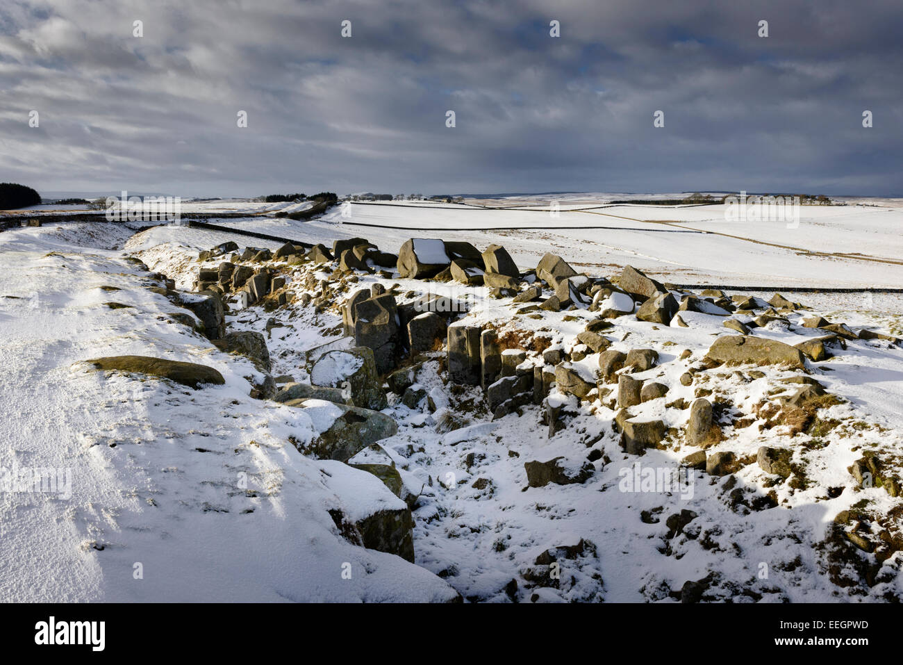 Limestone Corner on Hadrian's Wall Stock Photo - Alamy