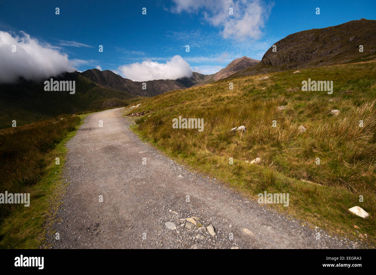 The Miners Track en route to Snowdon from Pen-y-pass in Snowdonia ...