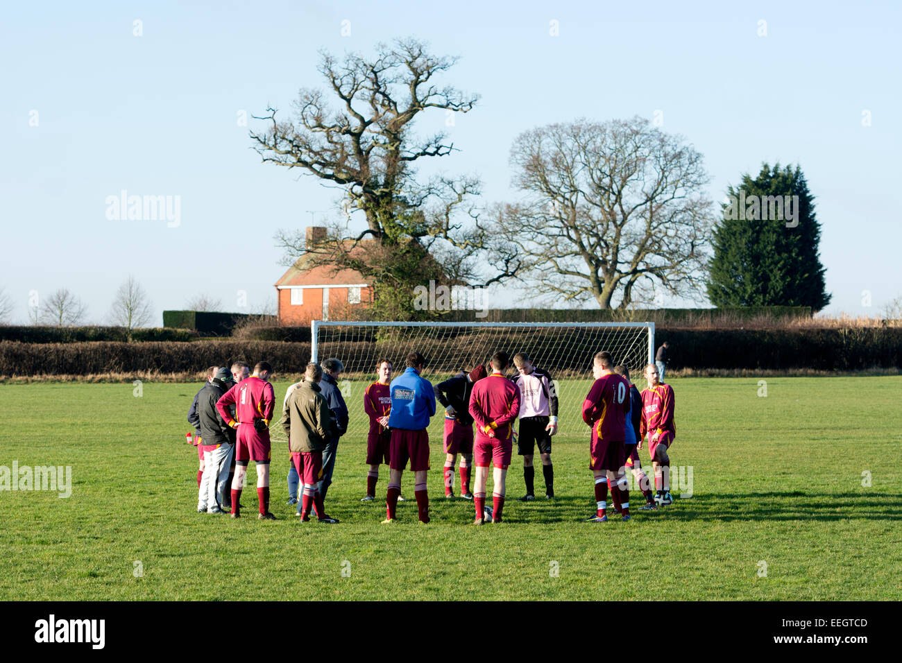 Sunday League football, pre-match team talk Stock Photo - Alamy