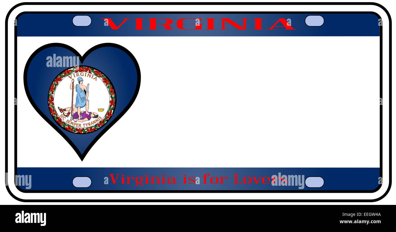Virginia license plate in the colors of the state flag with the flag ...