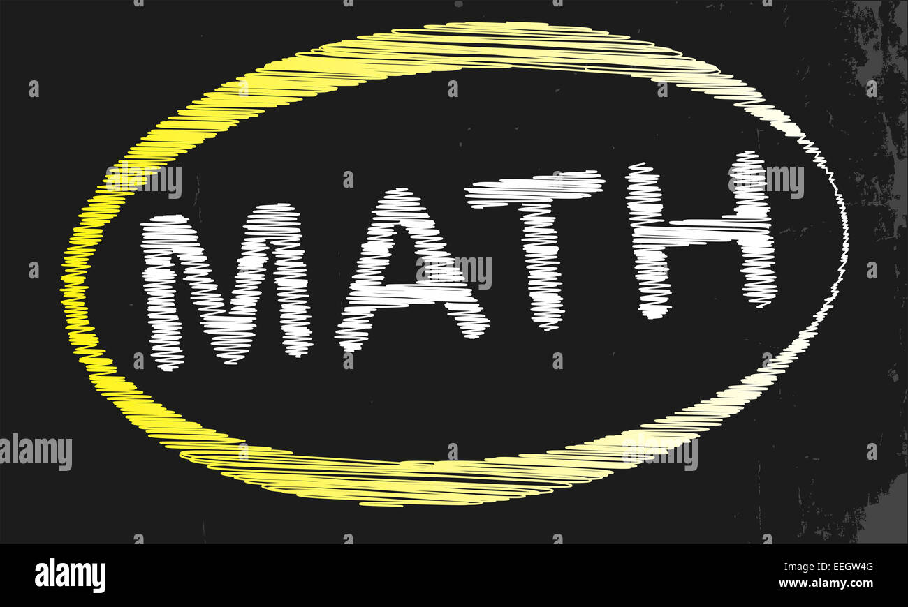 A blackboard with a chalk word Math Stock Photo - Alamy