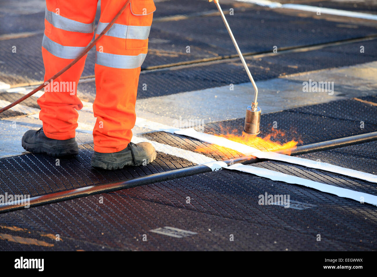 Health and Safety, shoes and high visibility clothing during works to ...