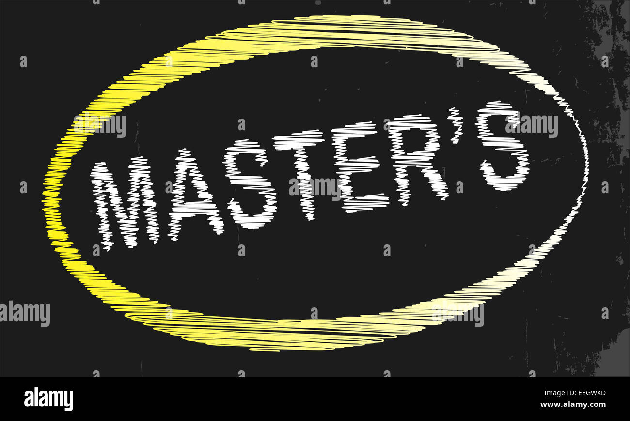 A blackboard with a chalk word Masters Stock Photo - Alamy
