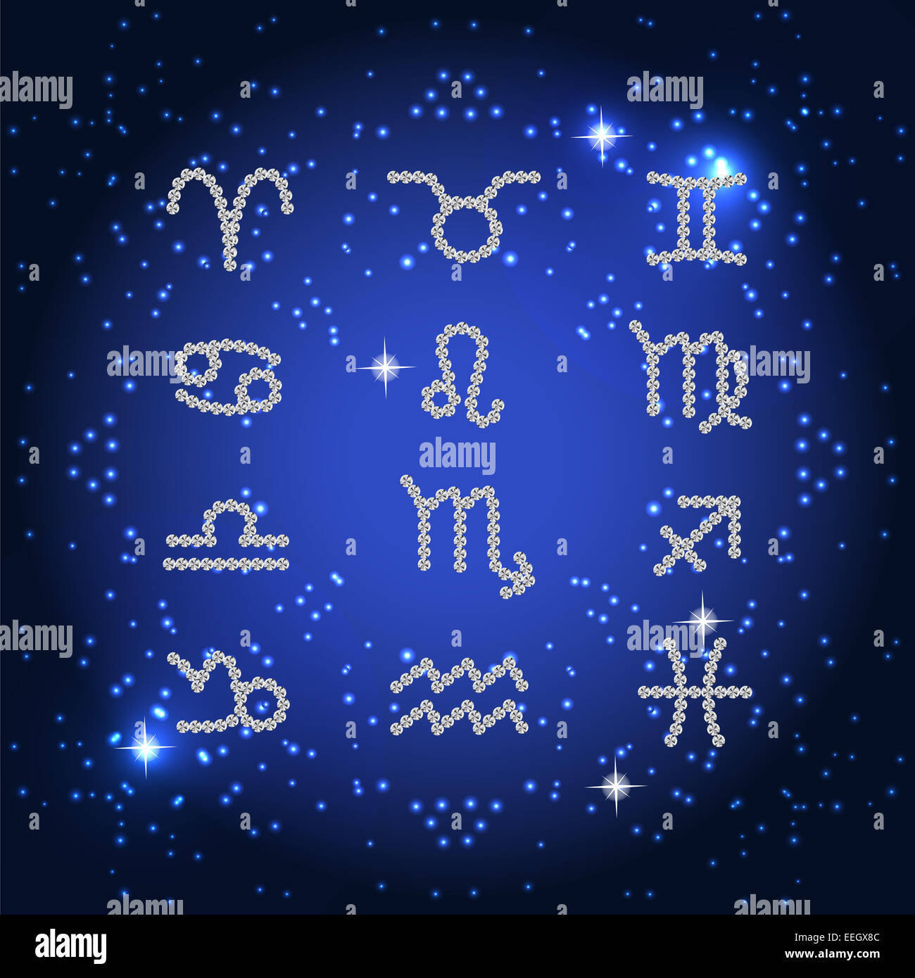 Set of Symbol Zodiac Sign Diamond. Vector Illustration Stock Photo - Alamy