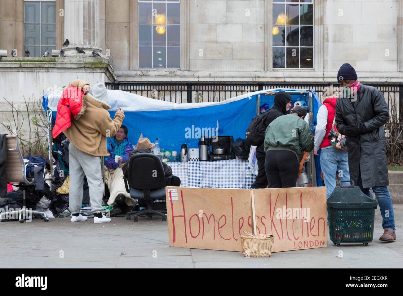 Homeless Kitchen in Trafalgar Square, London, England, United Kingdom ...