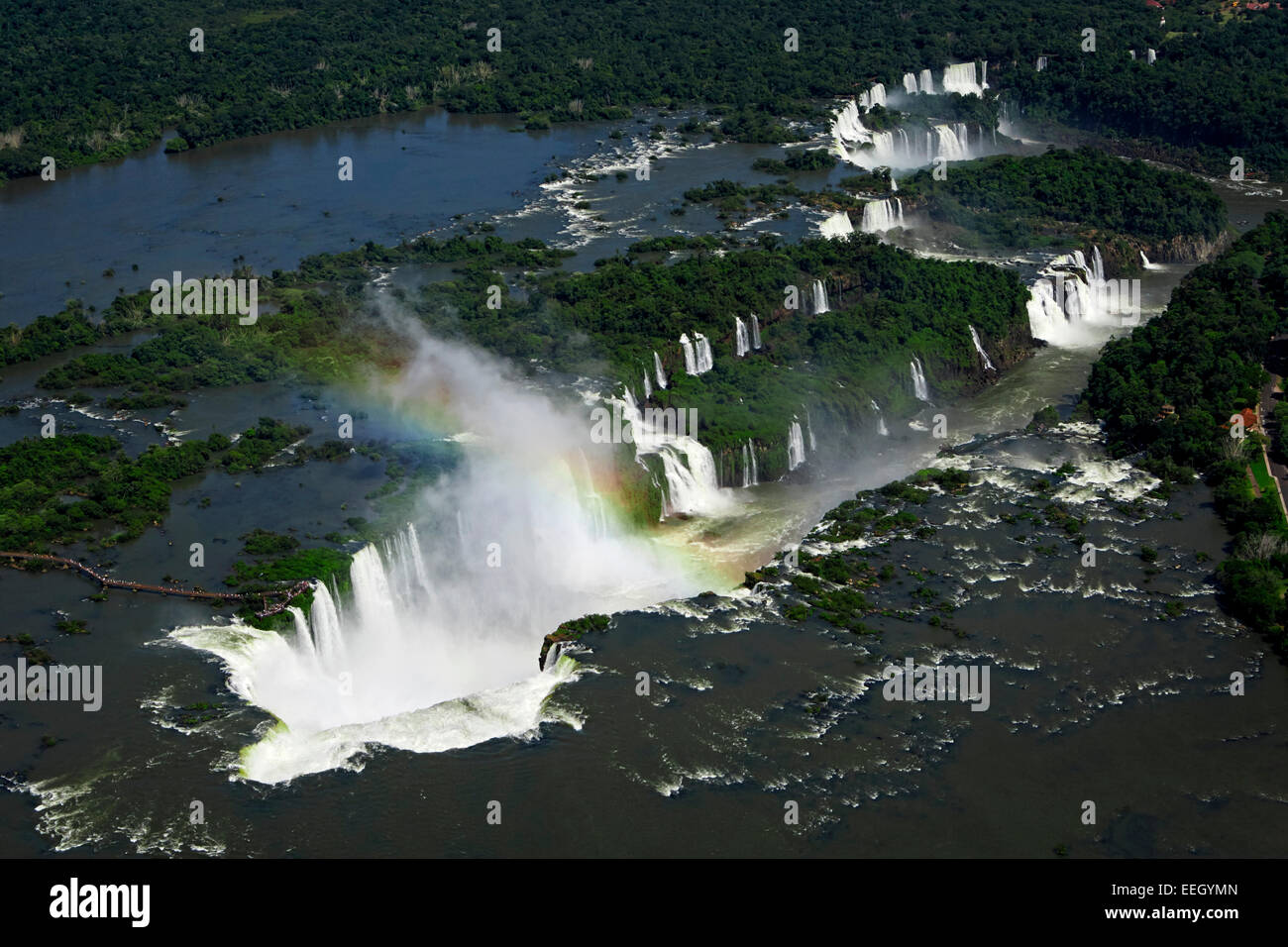 aerial view of iguazu falls and devils throat iguacu national park ...