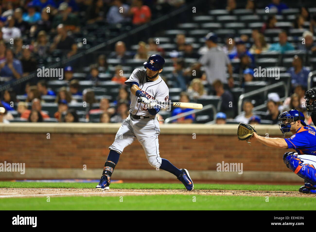Houston Astros Matt Dominguez (30) doubles in the second inning of a ...