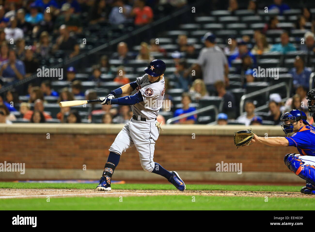Houston Astros Matt Dominguez (30) doubles in the second inning of a ...