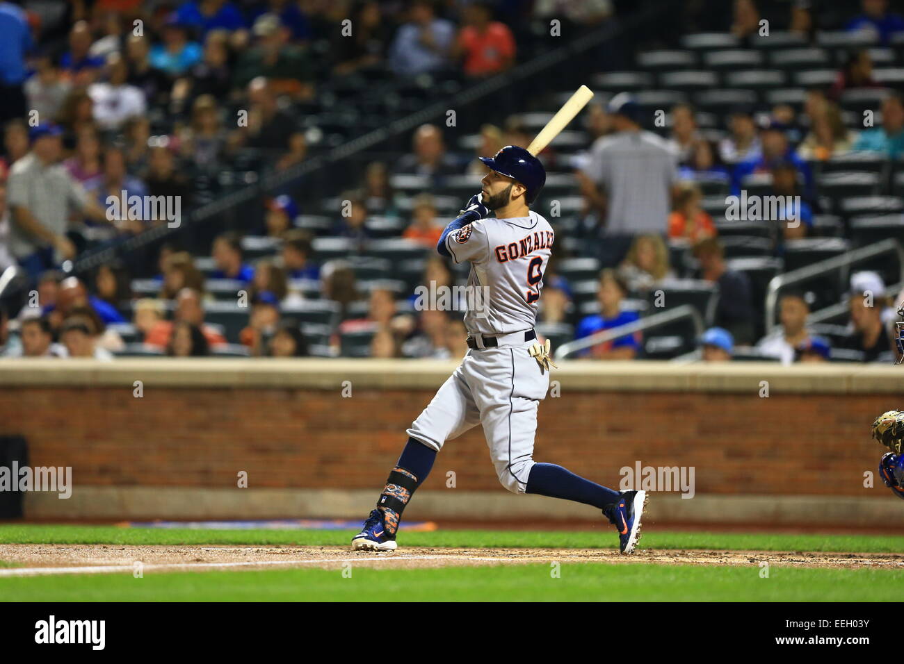 Houston Astros Matt Dominguez (30) doubles in the second inning of a ...