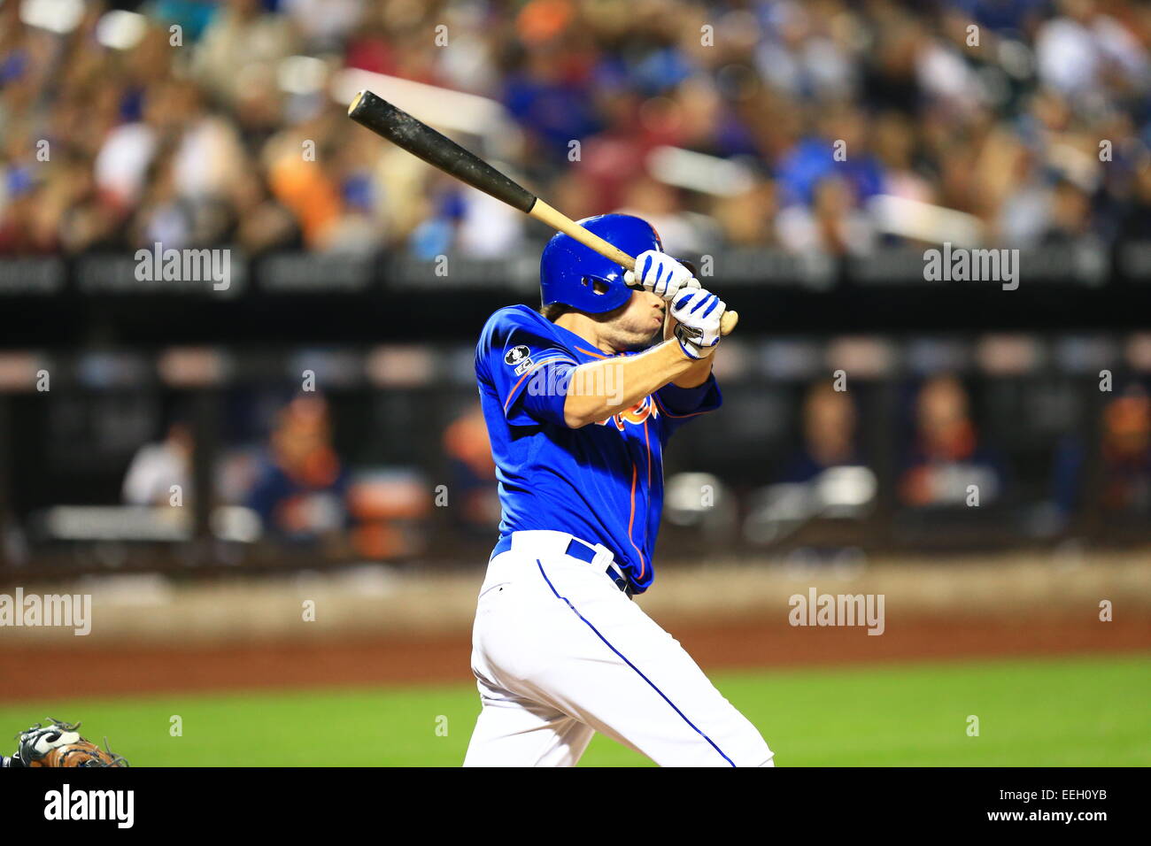 Queens, NY/USA – 27th Sept. 2014: New York Mets Matt den Dekker bats ...