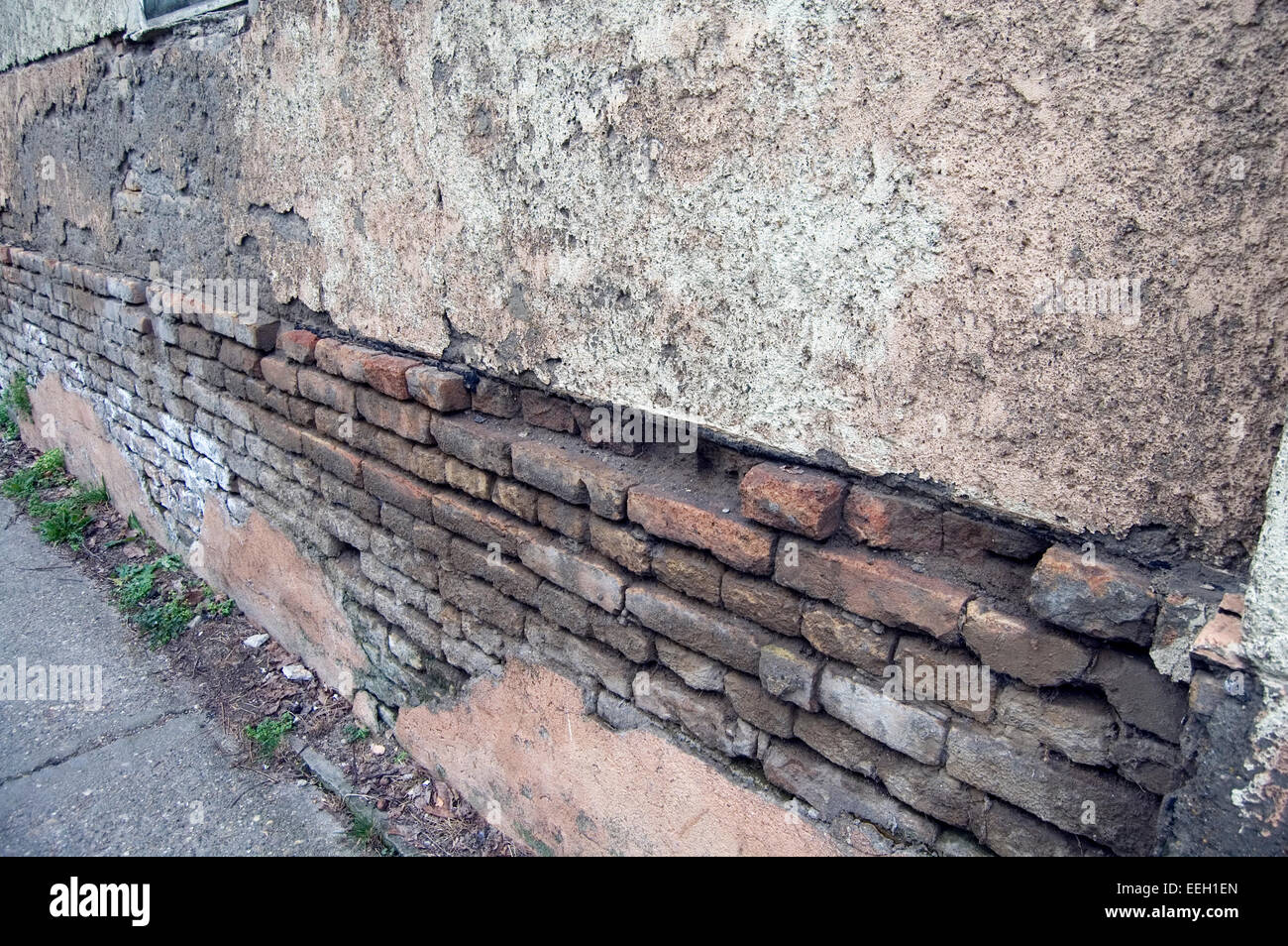 The old dilapidated wall of the house that is dilapidated Stock Photo ...