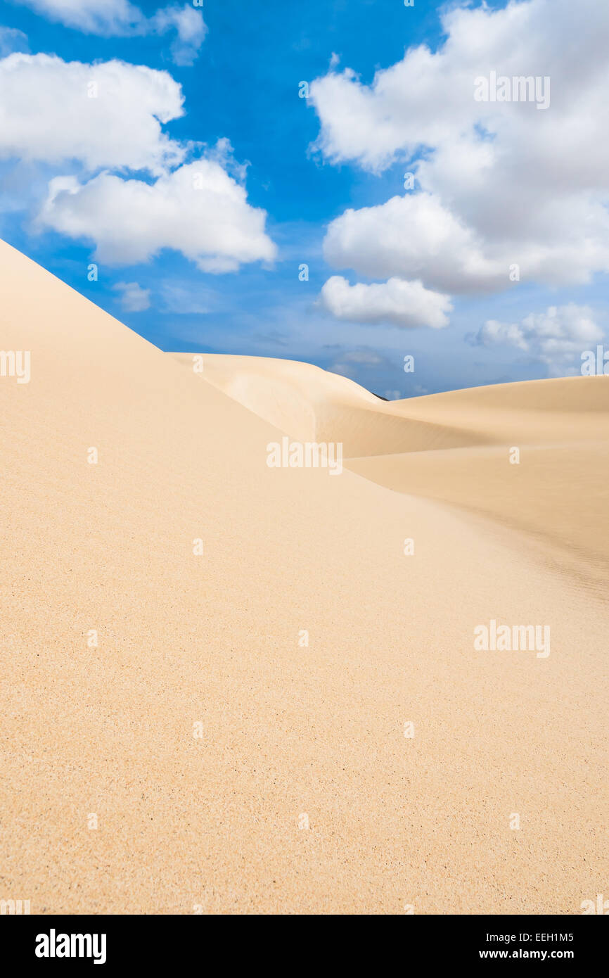Sand dunes in Viana desert - Deserto de Viana in Boavista - Cape Verde ...