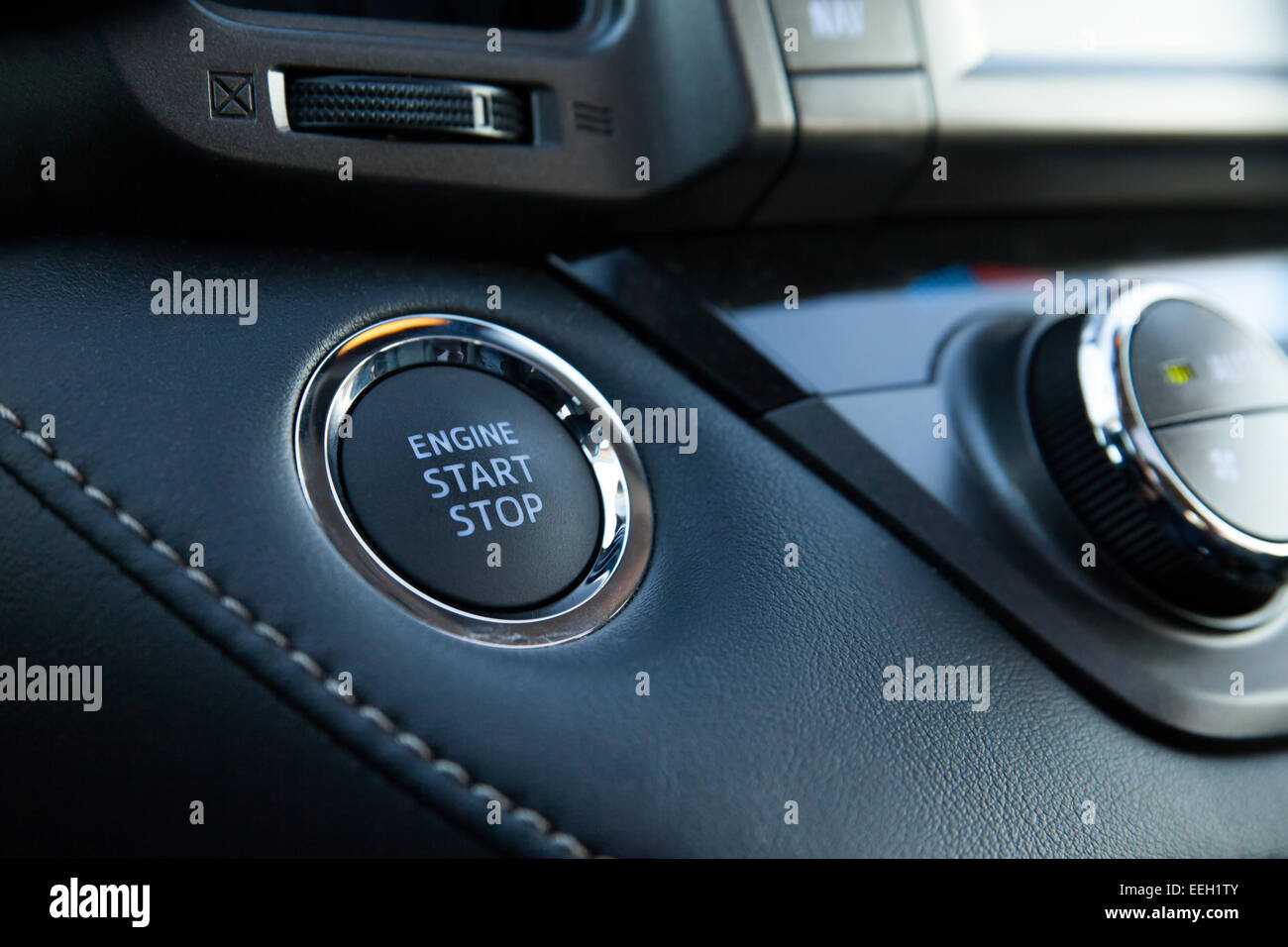 Engine Start Stop button of a modern car Stock Photo - Alamy