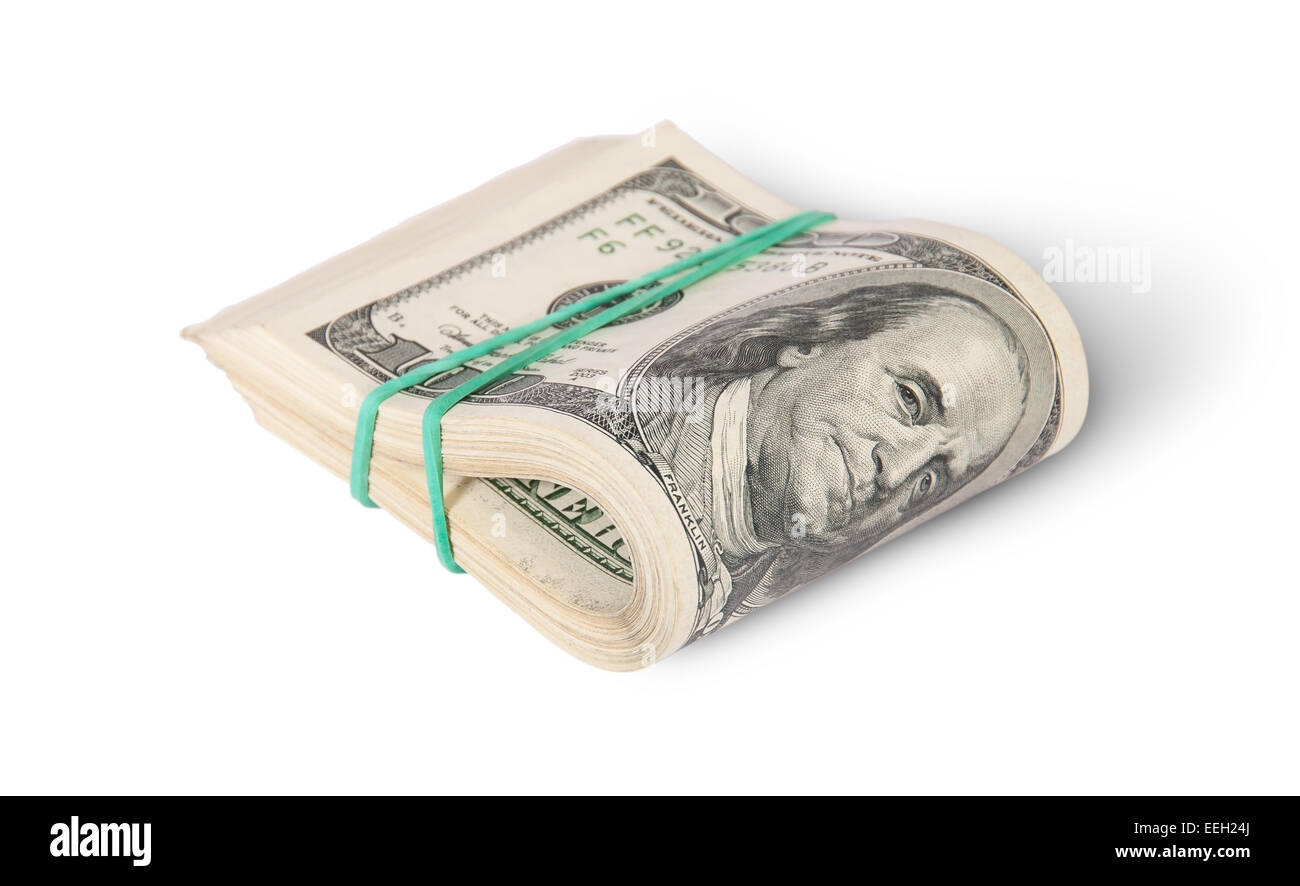 Bundle Of Money Isolated On A White Background Stock Photo - Alamy