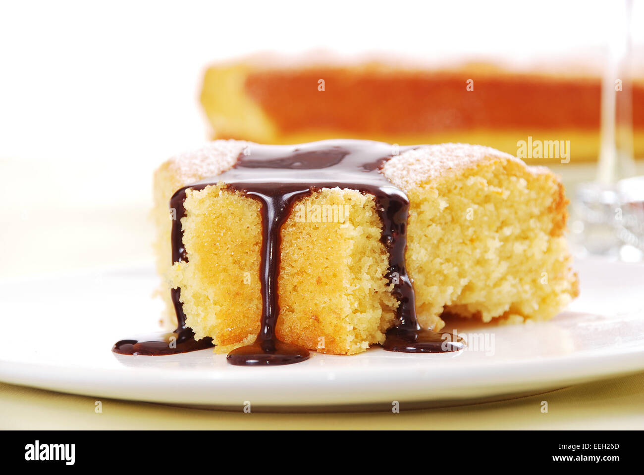 Cake with melted chocolate Stock Photo - Alamy