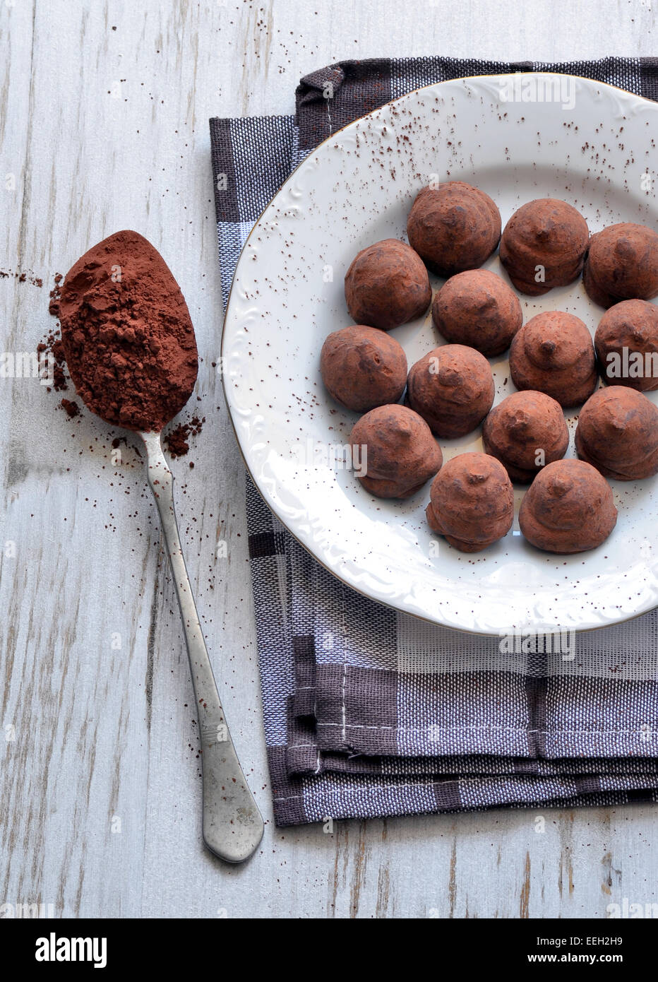 chocolate truffles close-up shot Stock Photo - Alamy