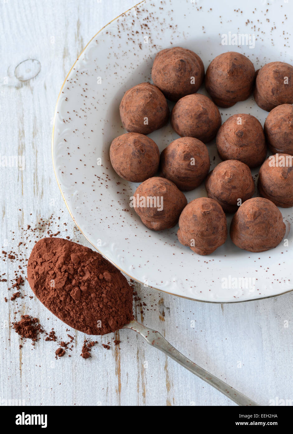 chocolate truffles close-up shot Stock Photo - Alamy