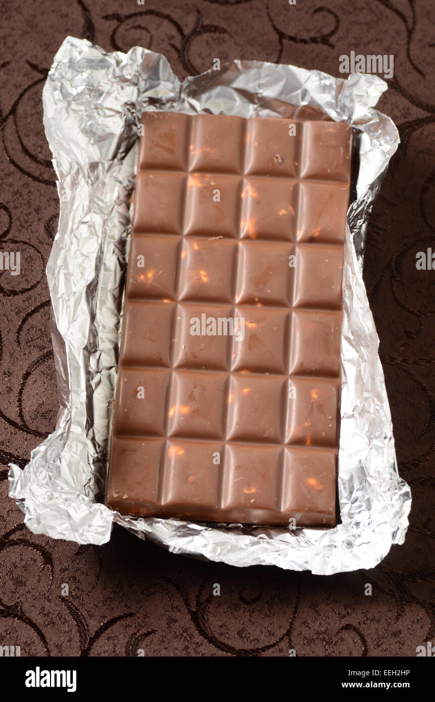 chocolate bar in tinfoil Stock Photo - Alamy