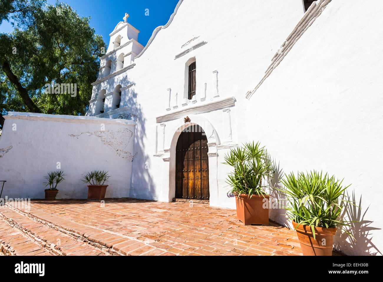 Mission Basilica San Diego de Alcala building. Historic site. San Diego ...