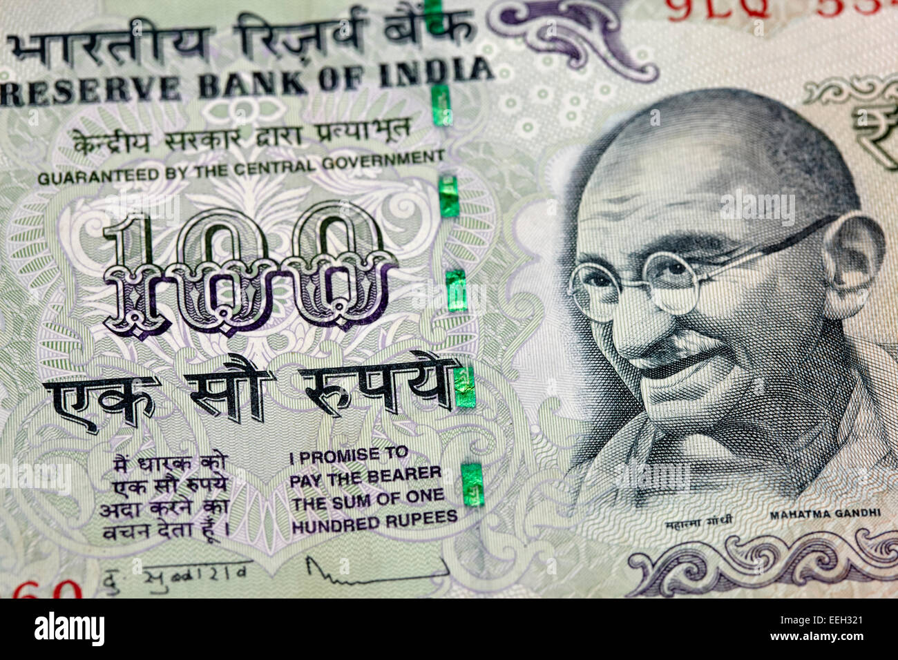 mahatma ghandi on indian rupee banknotes Stock Photo - Alamy