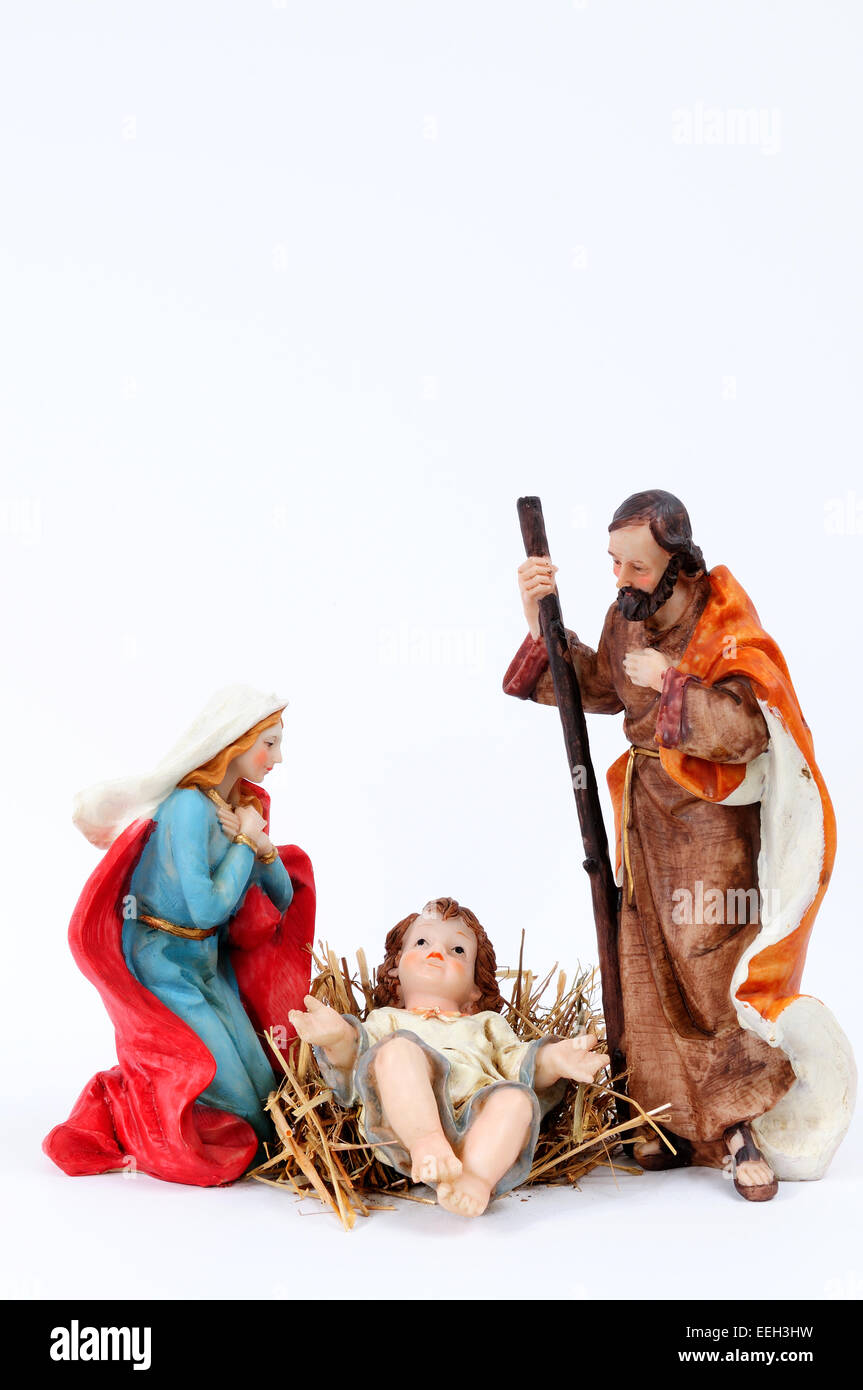 Elements of the Catholic Christian crib isolated on white background ...