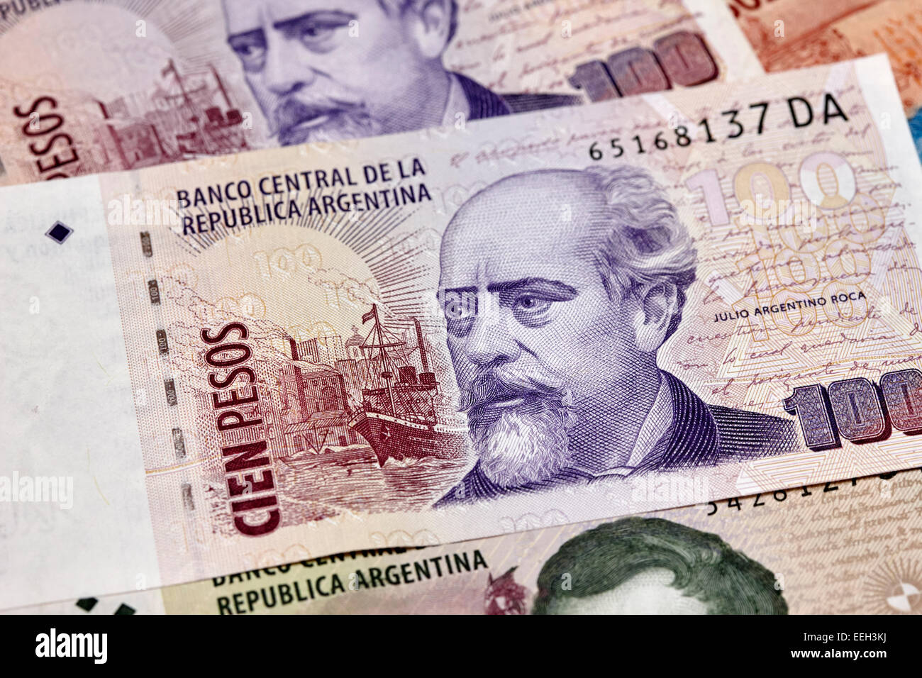 julio argentino roca on argentinian peso banknotes pesos from argentina ...