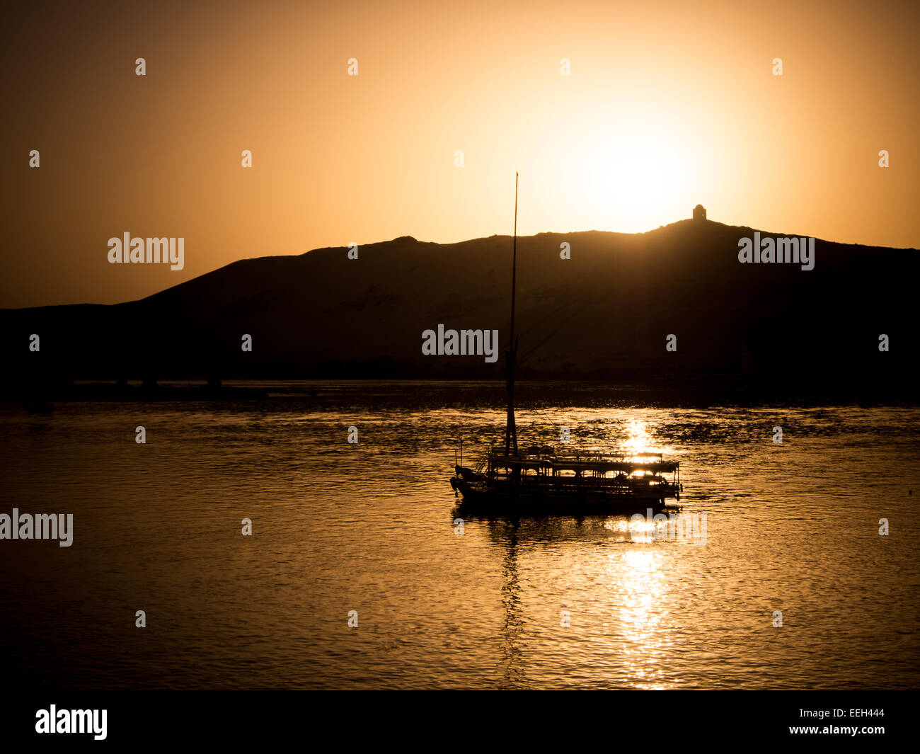 Small craft on the river Nile at sunset Stock Photo - Alamy