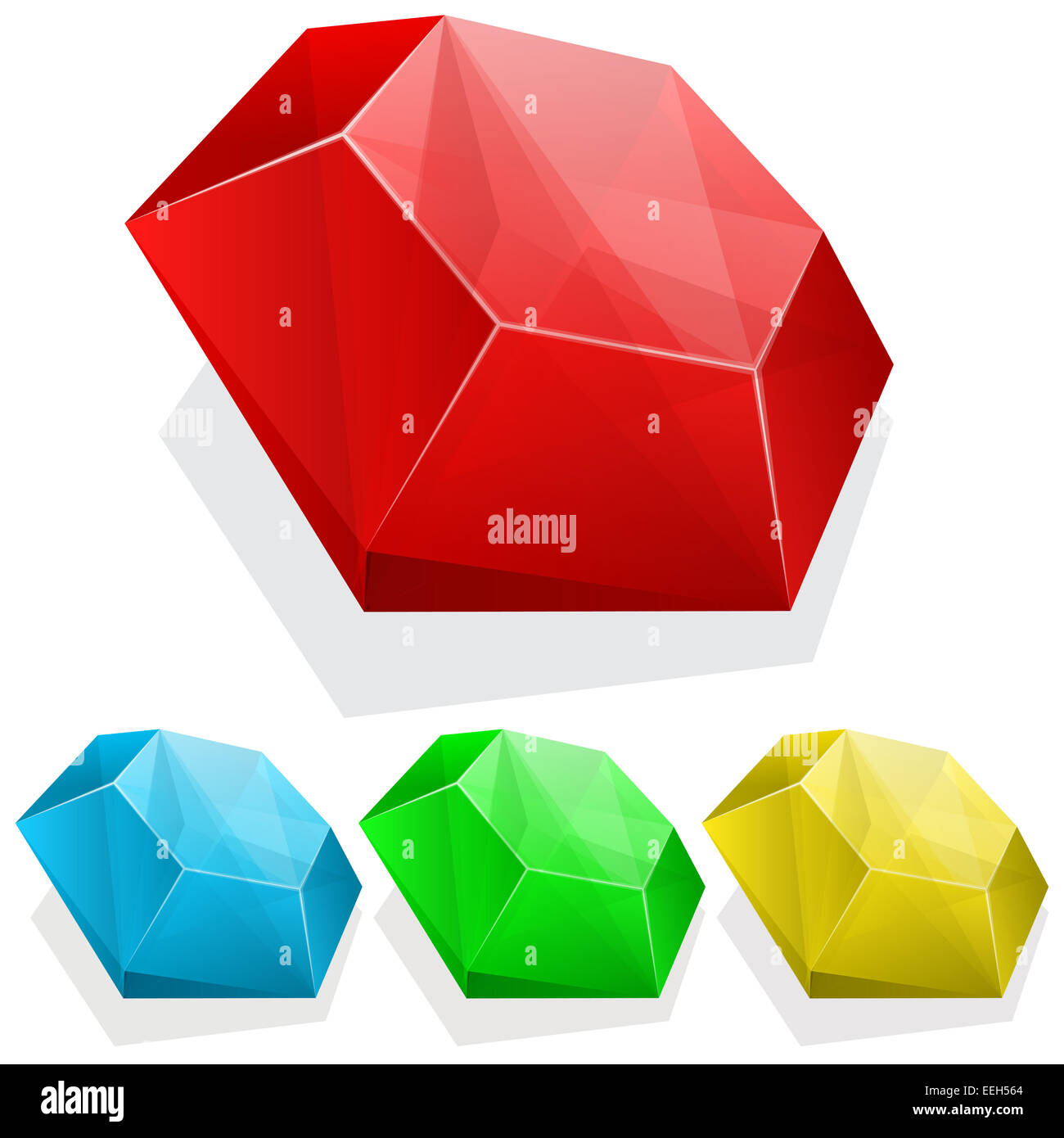 Set of gems in different color Stock Photo - Alamy