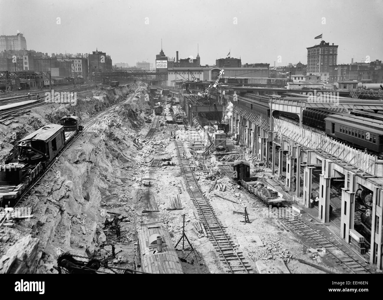 Excavations for N.Y. Central Station, New York City, circa 1908 Stock ...