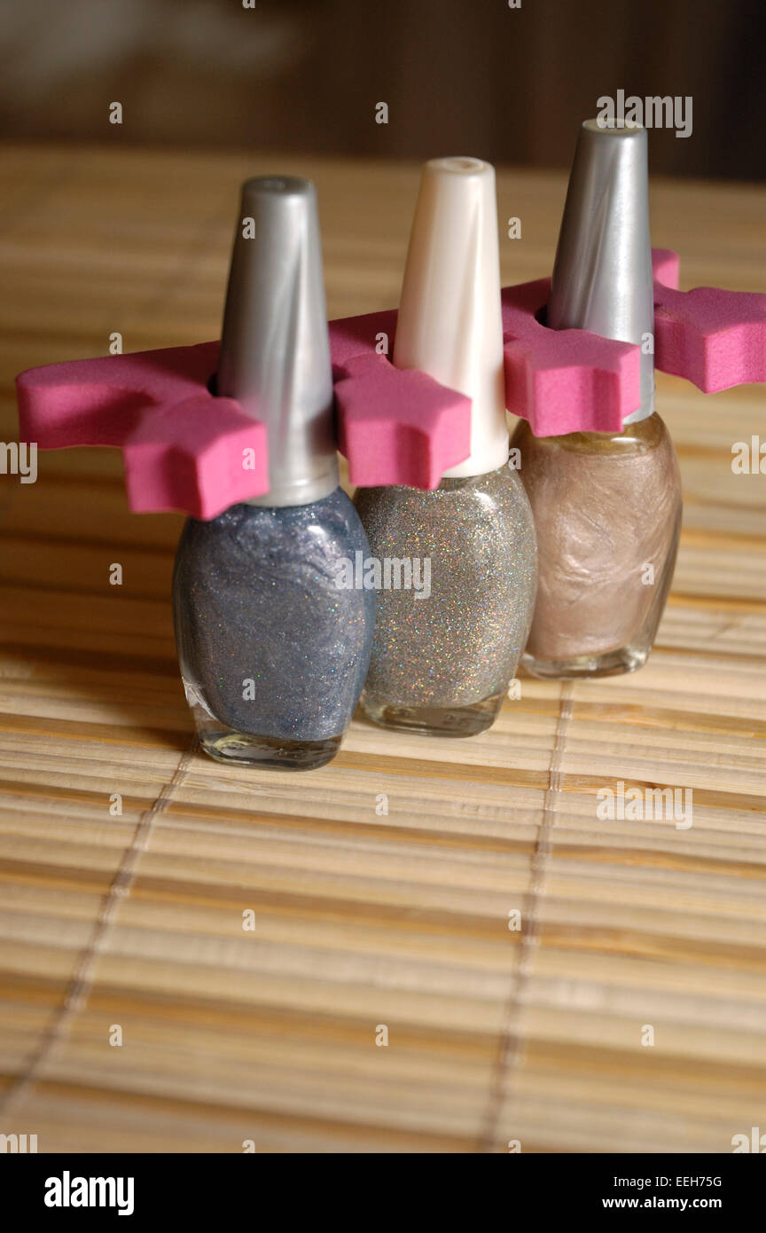 Woman's manicure and pedicure supplies including nail lacquer, and toe ...