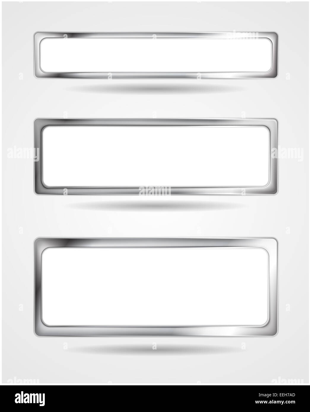 Steel metal banner frame. Vector abstract border Stock Photo - Alamy