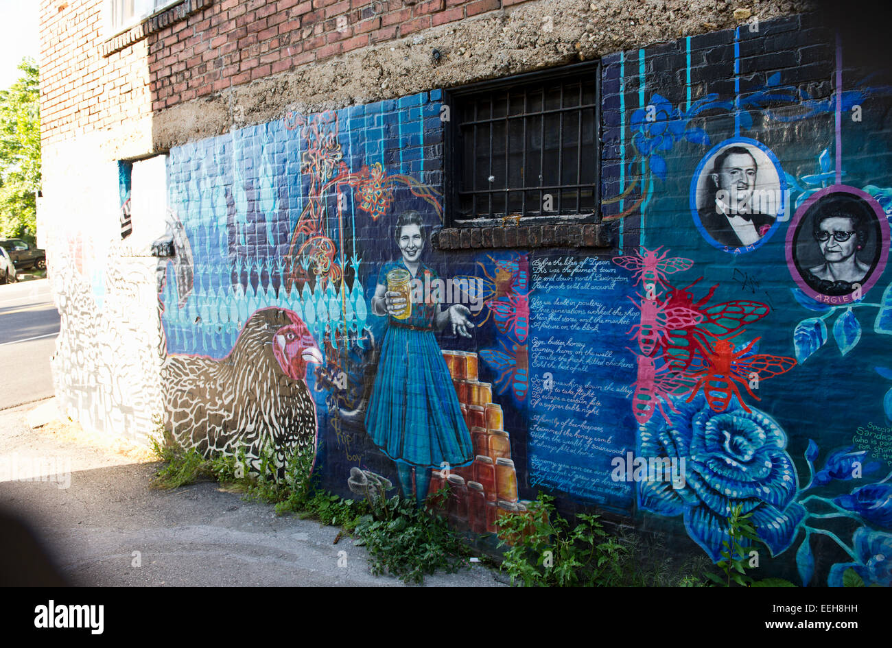 Asheville mural chicken alley hi-res stock photography and images - Alamy