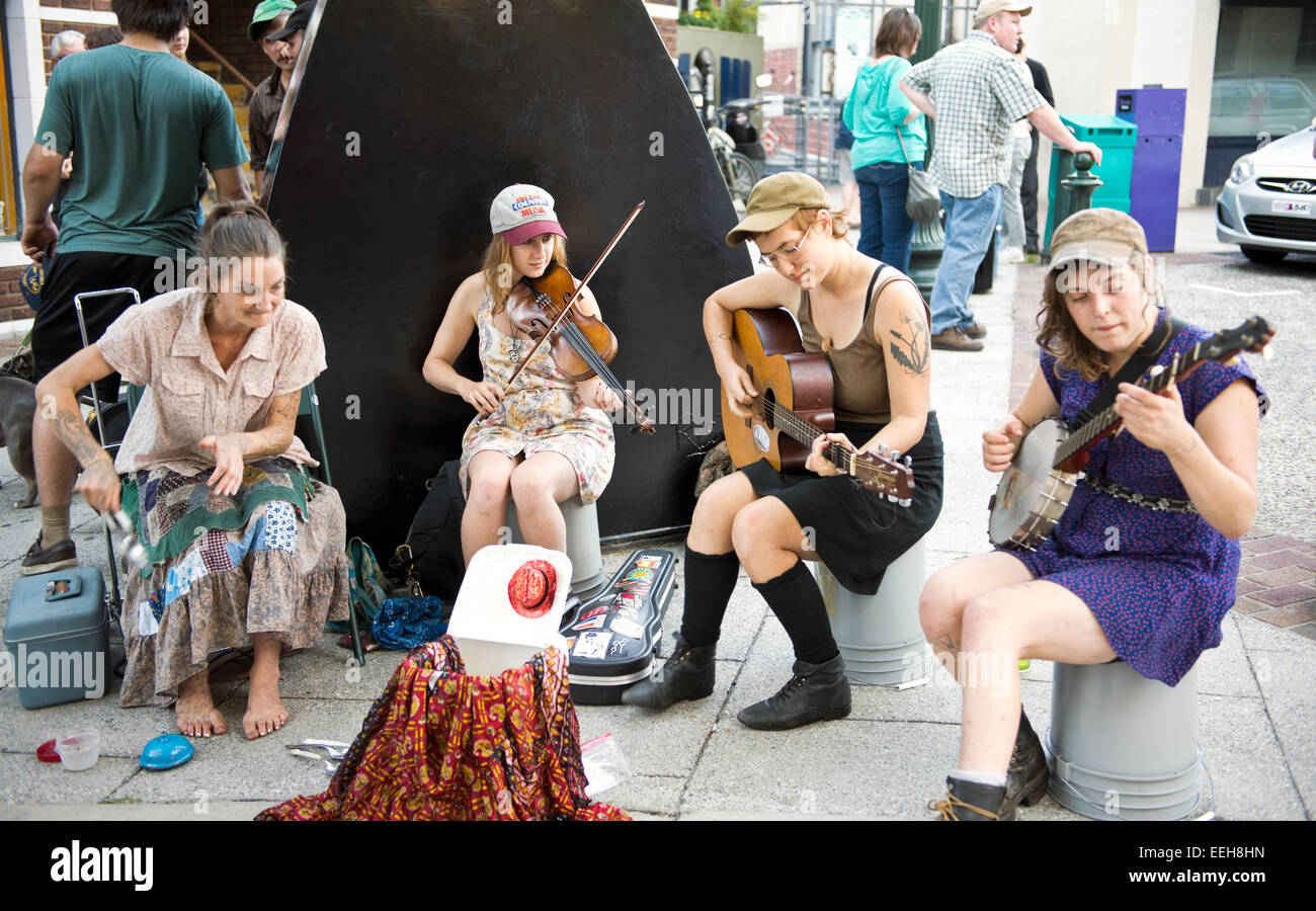Asheville North Carolina Street Musicians, Busker's, busking Stock ...