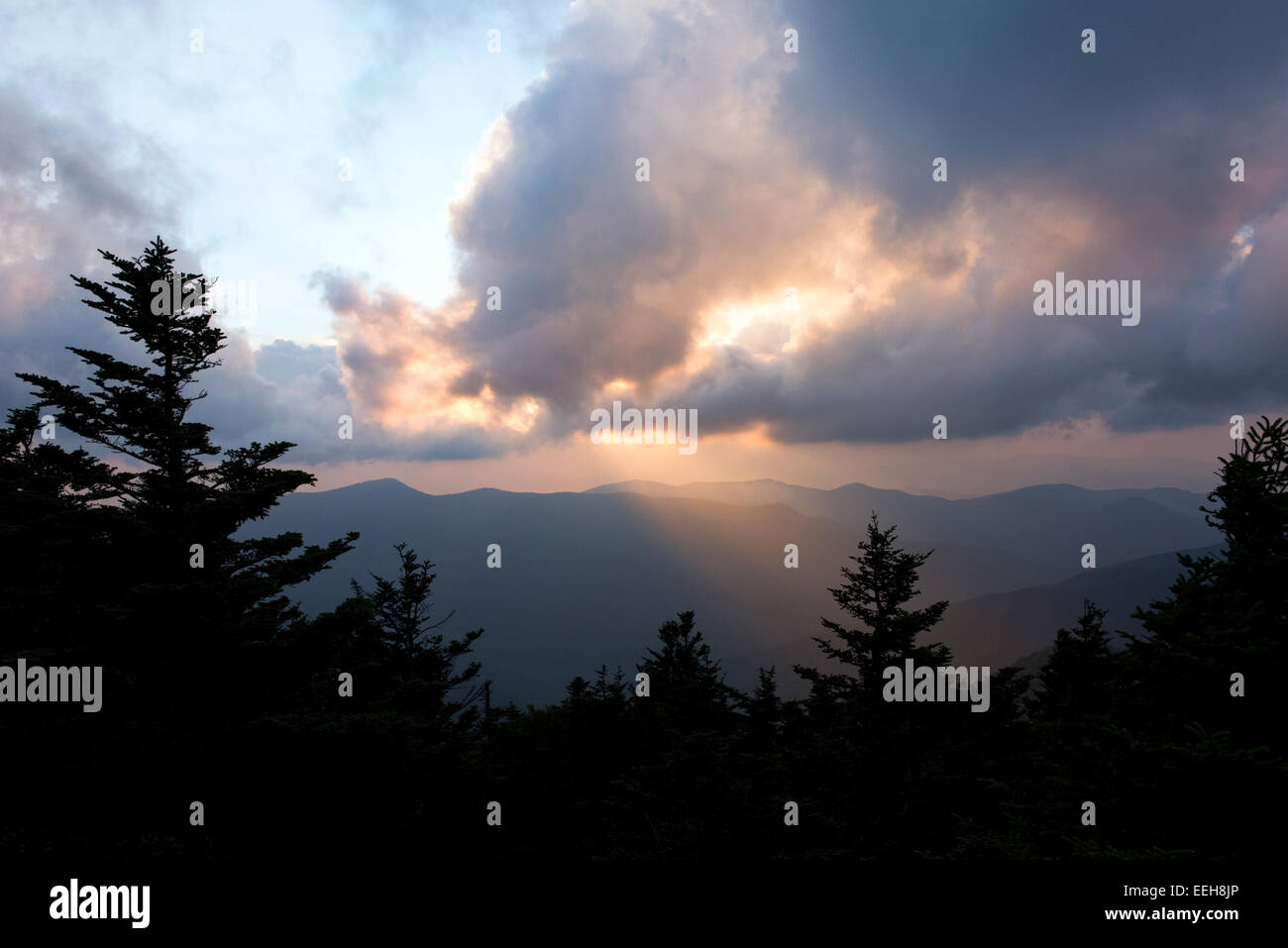 Dramatic Sky, Mount Mitchell on the Blue Ridge Parkway, North Carolina ...