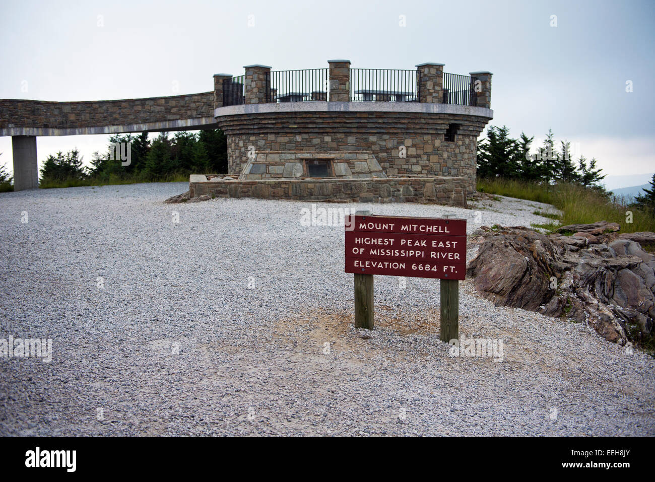 Mount Mitchell on the Blue Ridge Parkway, North Carolina. The highest ...