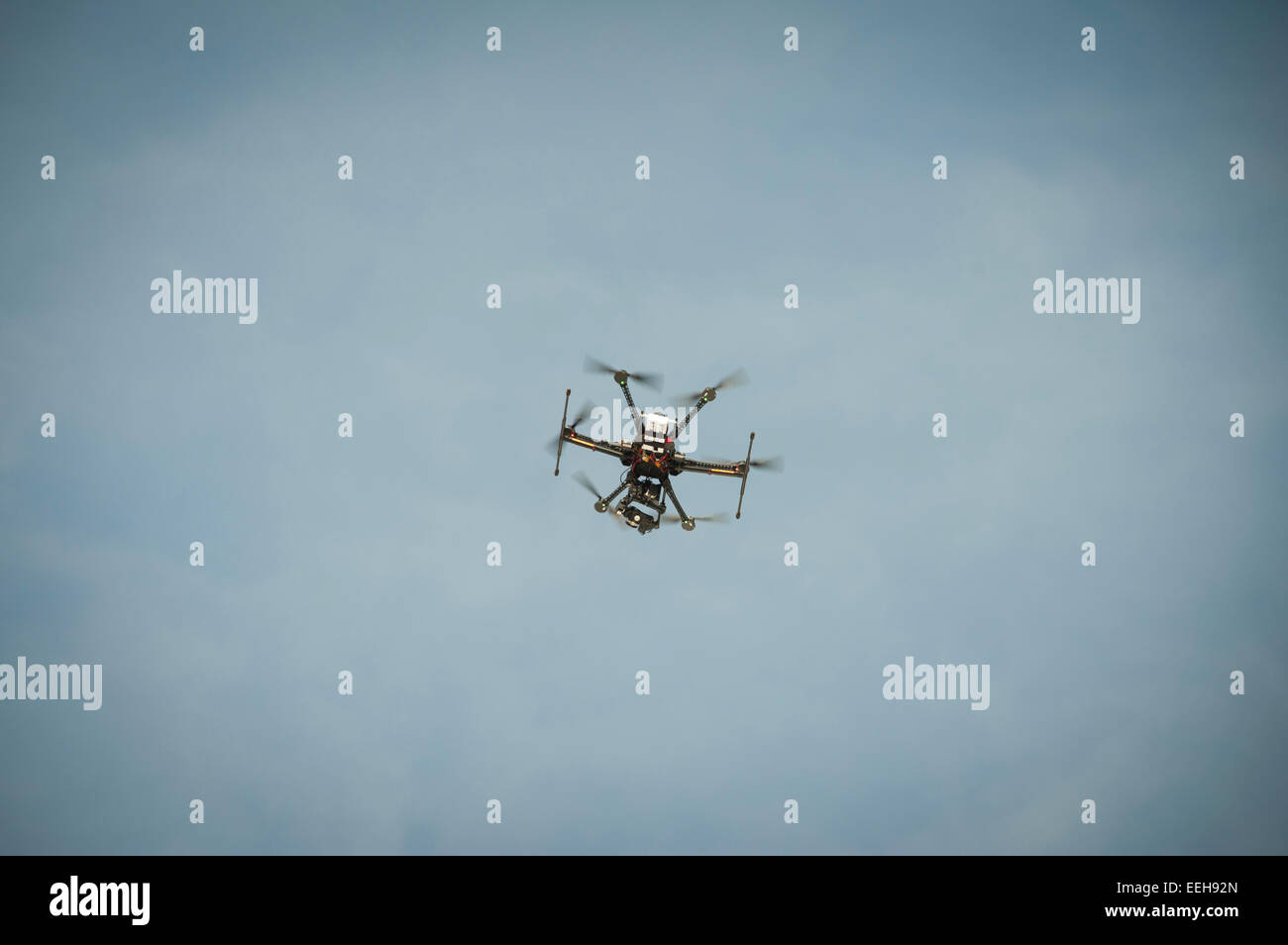 A civil Unmanned Aerial Vehicle (UAV) / multicopter drone used for ...
